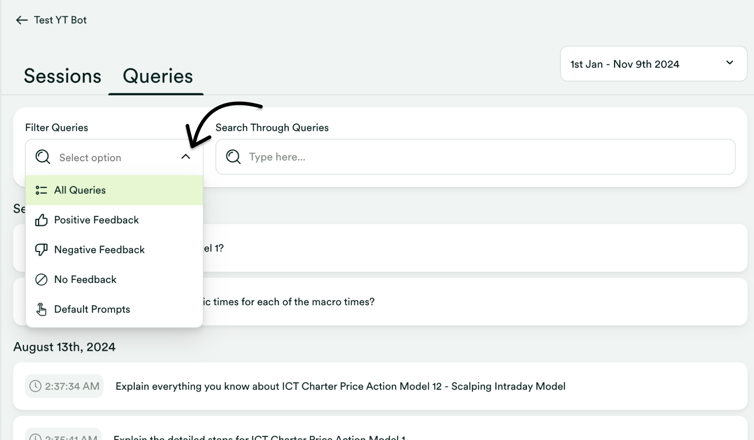 Analyze what your members are asking your AI Chat